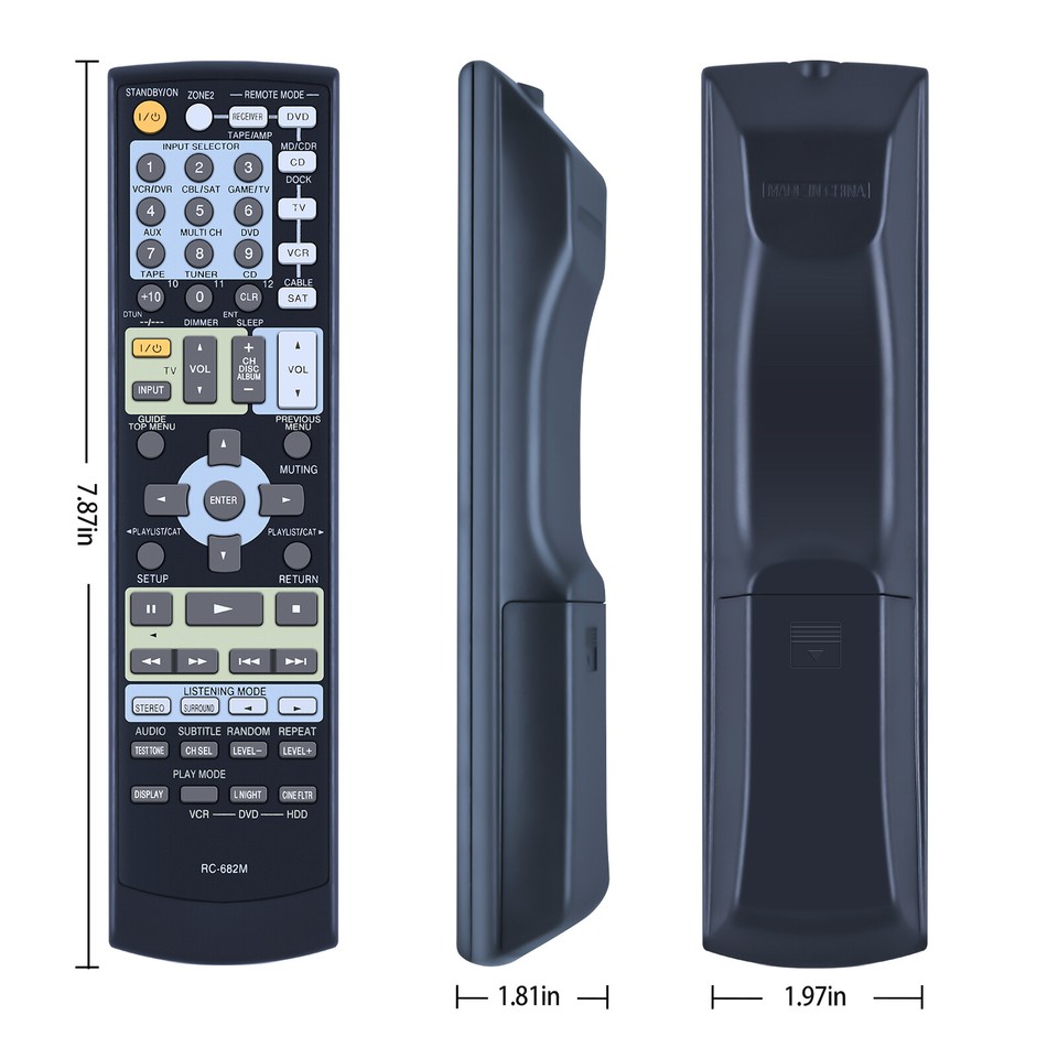 RC-682M Remote Control For Onkyo AV Receiver TX-SR505 TX-SR604 HT-R550 ...
