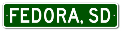 Fedora, South Dakota Metal Wall Decor City Limit Sign - Aluminum | eBay