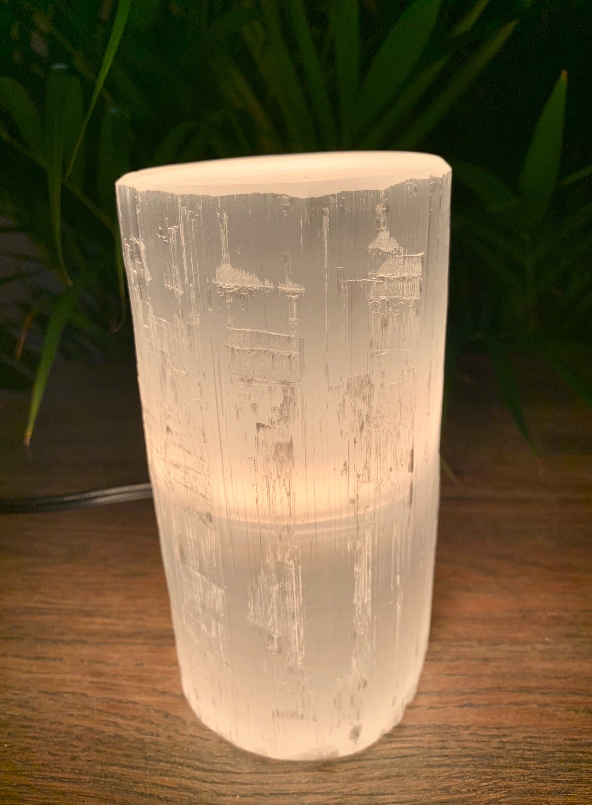 12” Selenite Lamp Selenite Cylinder Lamp Accent Crystal Lamp Gemstone ...