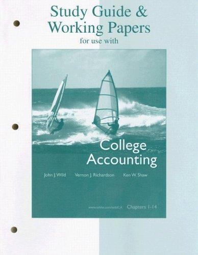 Study Guide and Working Papers for Use with College Accounting ...