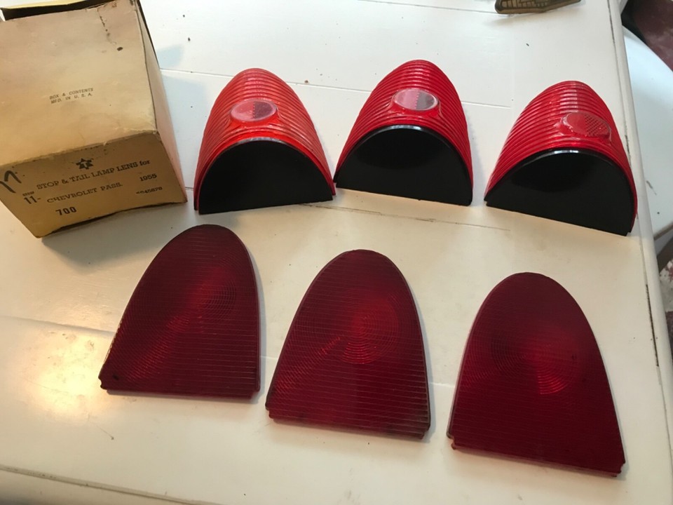 NORS 1955 CHEVY TAIL LIGHT LENS GLO-BRITE AND NOS REFLECTOR | eBay