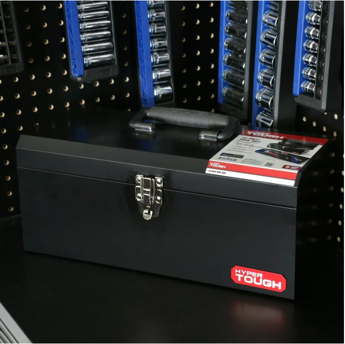 NEW 16-Inch Metal Tool Box with Removable Tool Tray, Black - Free ...