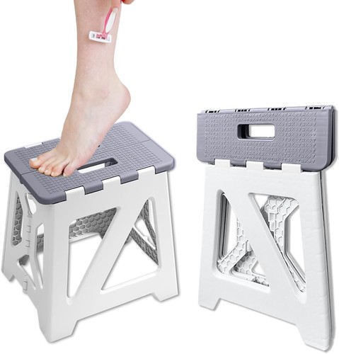 Shower Stool Foot Rest Folding Step Stool Small Waterproof Plastic Gray ...
