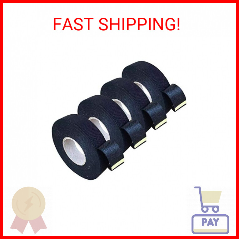 4 Rolls Wire Loom Harness Tape, Wiring Harness Cloth Tape, Black ...