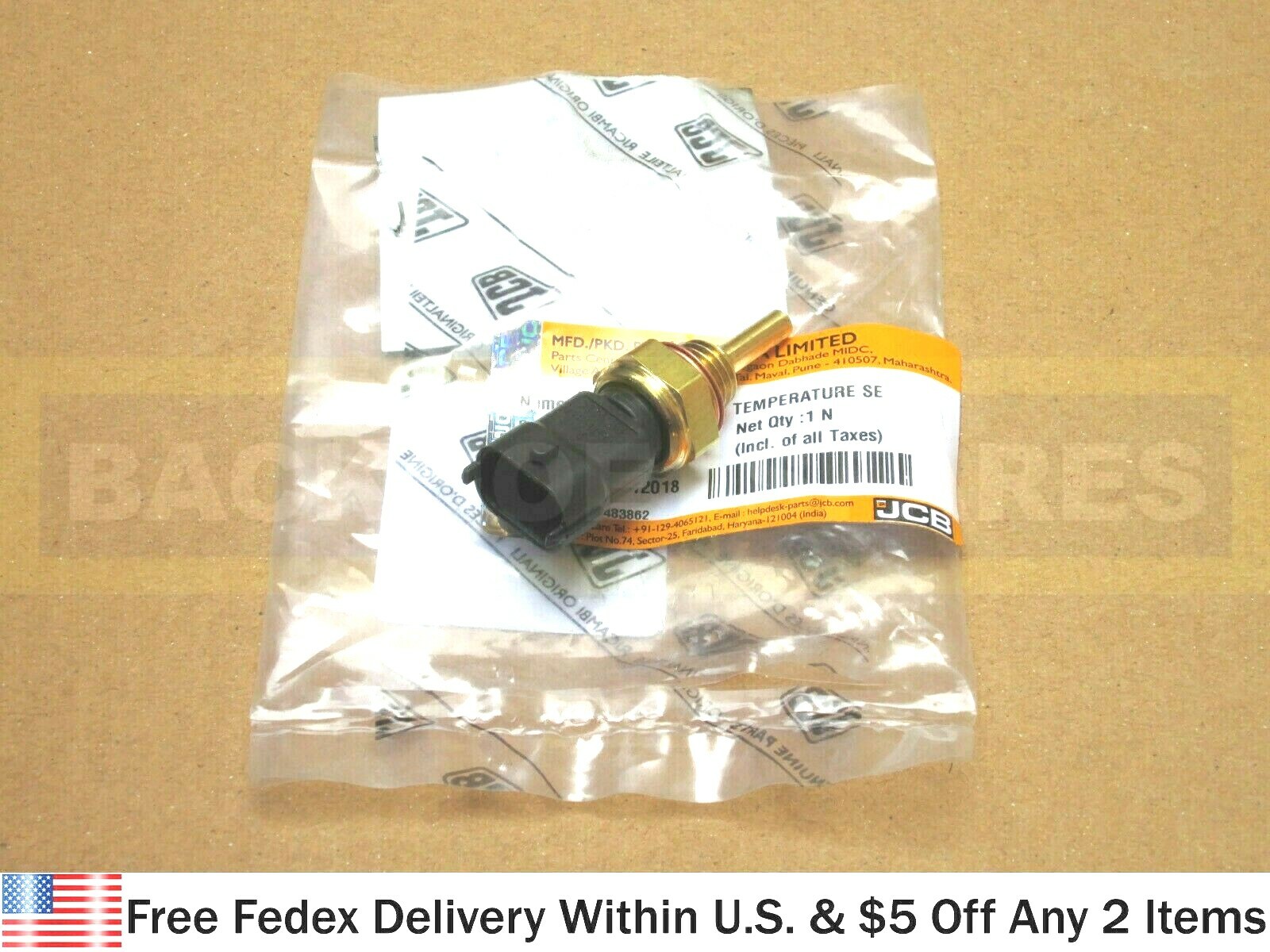 JCB PARTS - GENUINE JCB COOLANT TEMPERATURE SENSOR, 2 PIN (PART NO. 320 ...