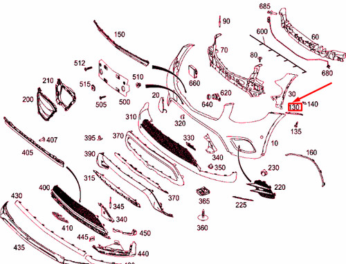 NEW MB GLC X253 FRONT BUMPER RIGHT TOP MOUNTING RAIL A2538856801 OEM | eBay