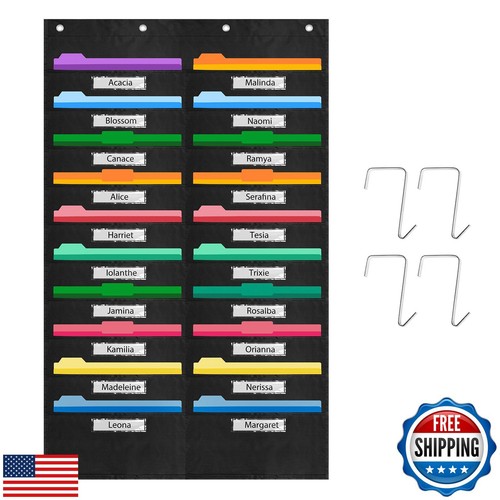 RSUARSUA 20-Pocket File Storage Chart with Nametag Pockets, Hanging ...