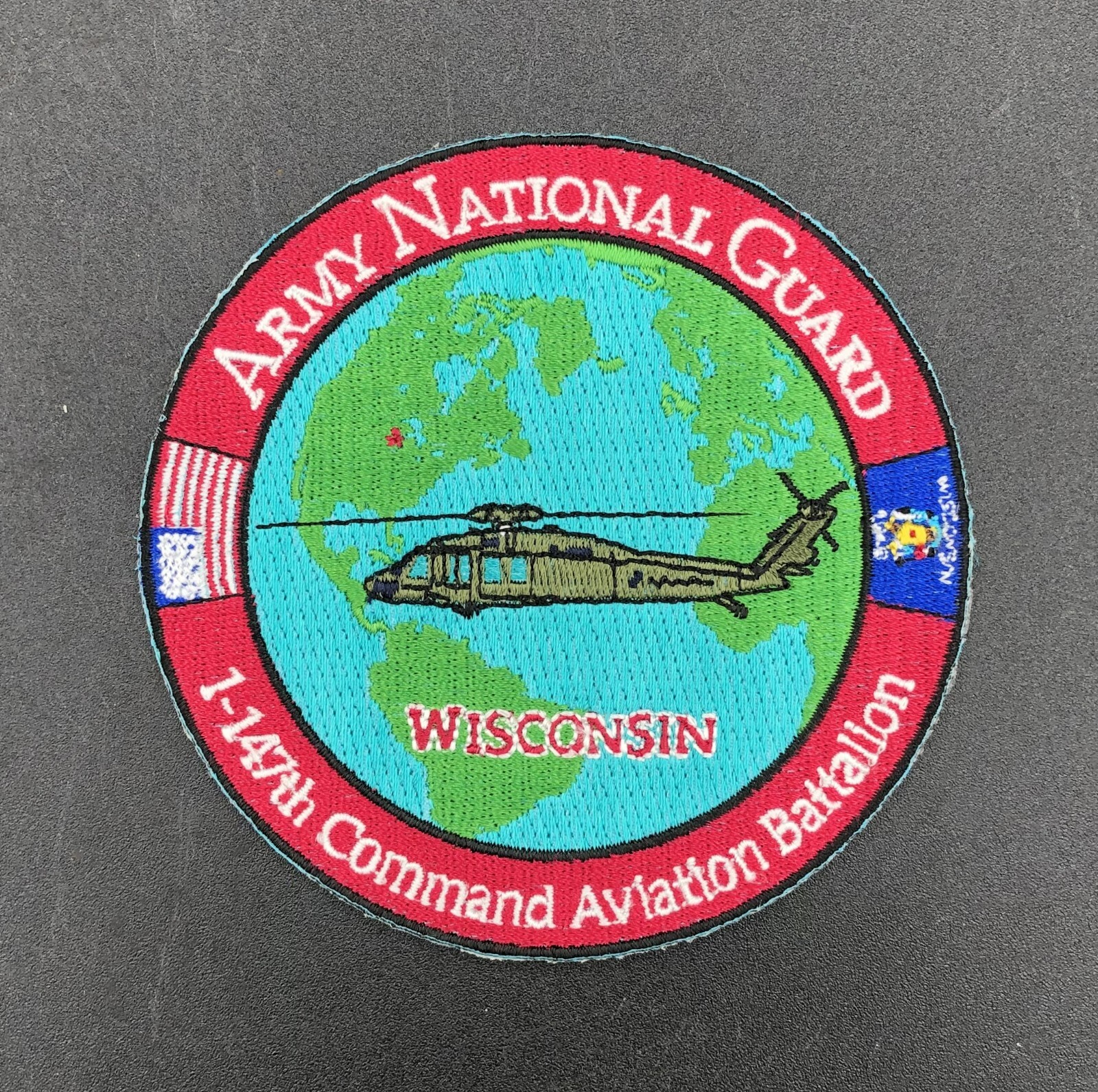 US Army NG Wisconsin 1-147th Command Aviation BN Aviation Patch OIF OEF ...