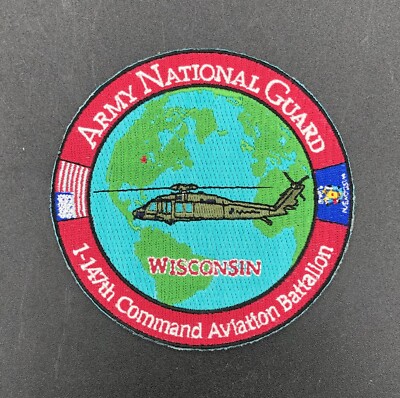 US Army NG Wisconsin 1-147th Command Aviation BN Aviation Patch OIF OEF ...
