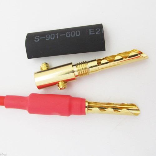 100pcs Speaker Cable Connector w/Heatshrink Hollow Pin Banana BFA-Z 4mm ...