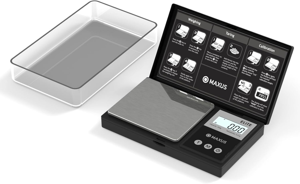 MAXUS Precision Pocket Scale 500G X 0.01G, Digital Gram Scale with Tray ...