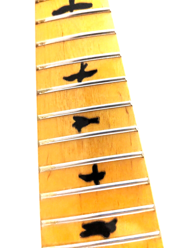 22 fret maple on maple bird inlay swansong inlay guitar neck ...