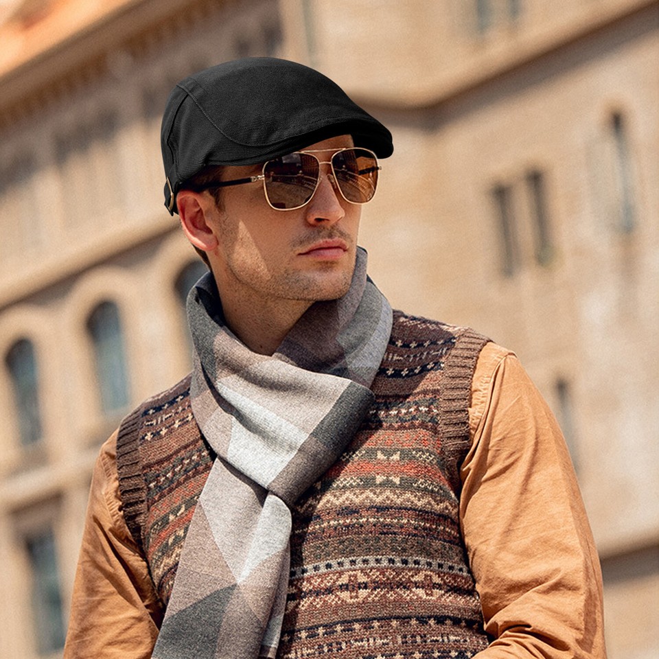 Solid Gatsby Cap Men's Ivy Hat Golf Driving Summer Sun Flat Cabbie ...