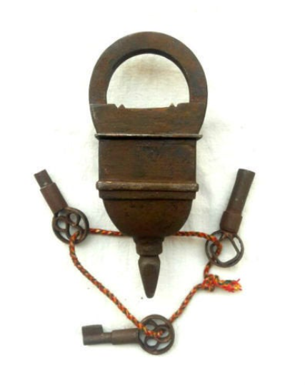 Antique Lock, Tricky Pad Lock and Keys, Hand Crafted Indian Door ...