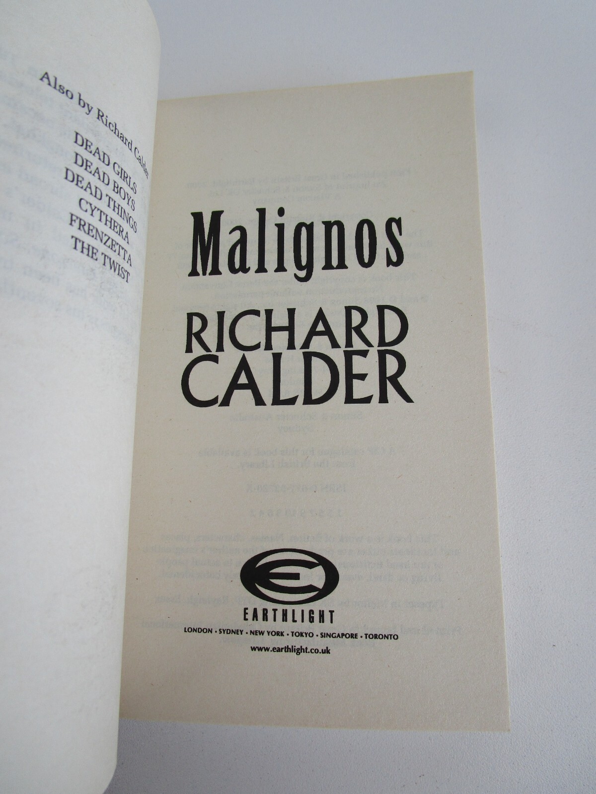 Malignos by Richard Calder (Paperback, 2000) Fantasy Novel ...