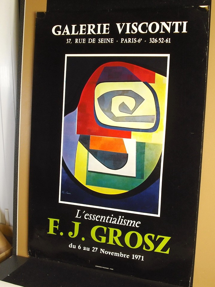 Affiche exposition L'essentialisme de Franz Joseph Grosz 1971 Galerie ...