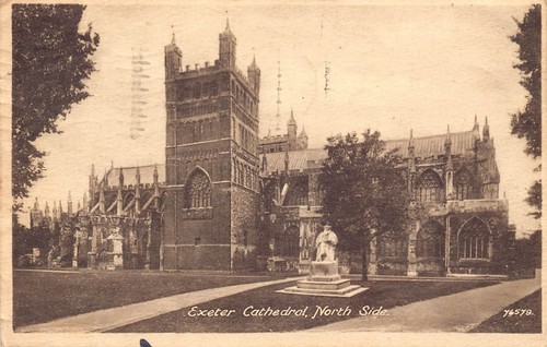 B379 England Exeter Cathedral 1948 North Side vintage postcard | eBay