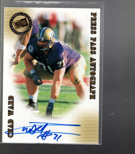 B6738 - 2001 Press Pass SE Autographes Bronze #49 Chad Ward Auto - NM ...