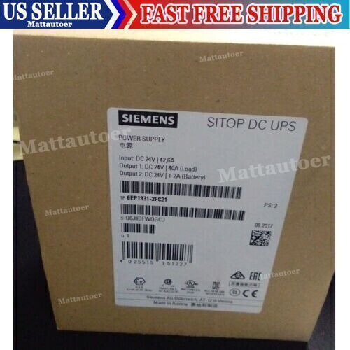 New Siemens 6EP1931-2FC21 6EP19312FC21 SITOP DC UPS Module 24V/40A ...