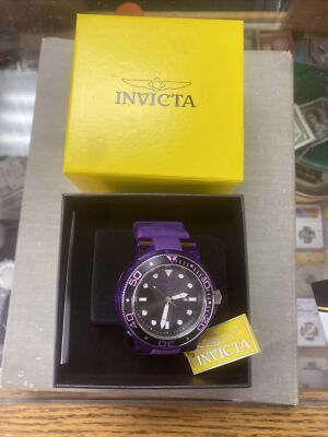 Invicta Pro Diver Chronograph Quartz Black Dial Plastic Purple Men's ...