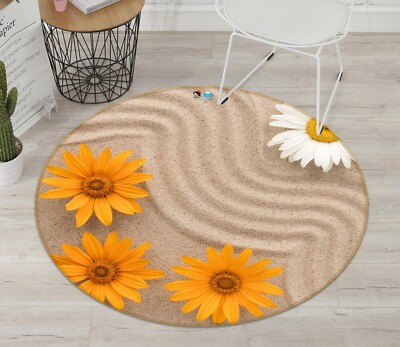 3D Sand Yellow Daisies NA1321 Game Rug Mat Elegant Photo Carpet Mat Fay ...