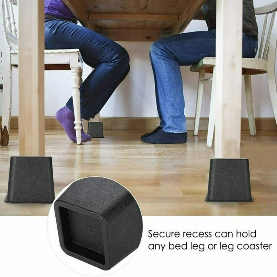 4x 12cm Furniture Raisers Risers Chair Bed Stands Elephant Feet Leg ...