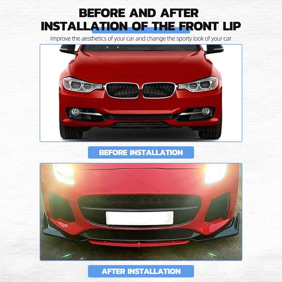 For Cadillac Escalade Gloss Front Bumper Lip Splitter Spoiler Lower Red ...