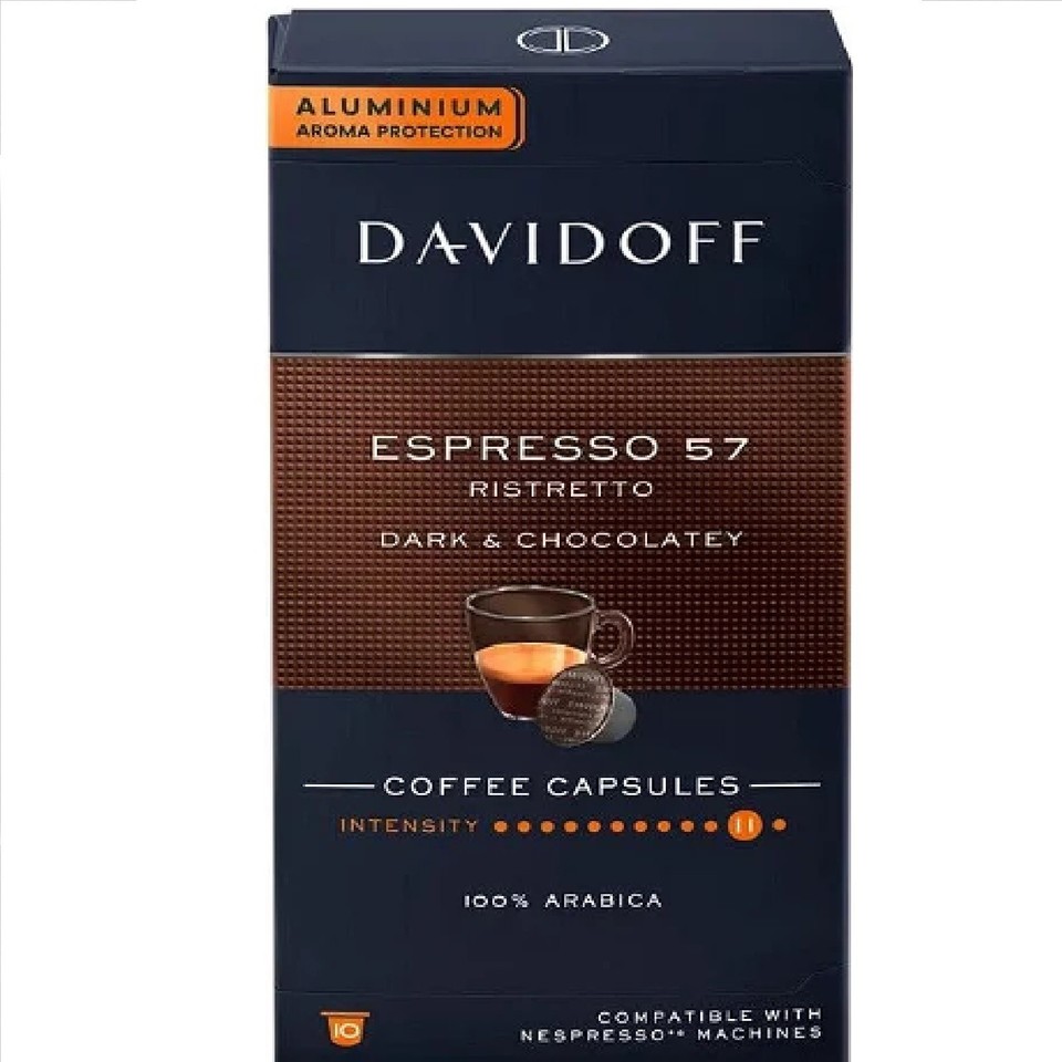 DAVIDOFF ESPRESSO 57 Ristretto Coffee Capsules 7 x Packs (70 Pods ...