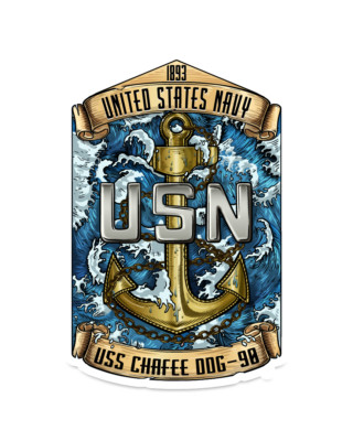 US Navy Chief Decal USS Chafee DDG-90 Veteran Retired Goat CPO 3" USN ...