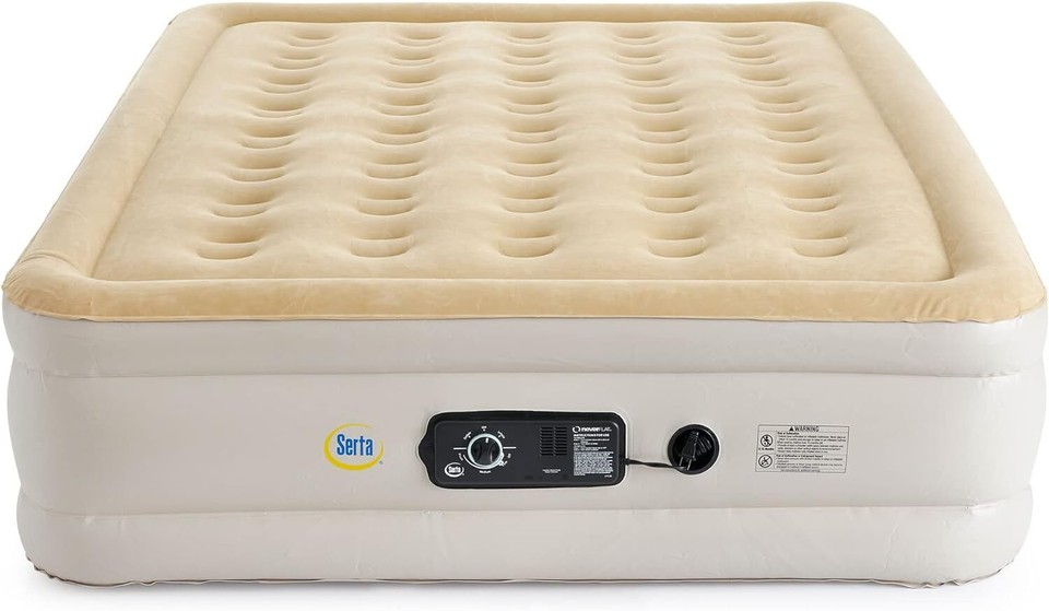 Serta Raised Air Mattress with Never Flat Pump | Luxury Inflatable ...