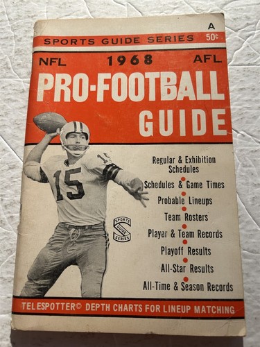 1968 Pro Football Guide GREEN BAY Packers BART STARR 1968 NFL AFL ...