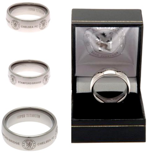 CHELSEA FC TITANIUM BAND RING COMPLETE IN CFC GIFT BOX SIZE R U X ...