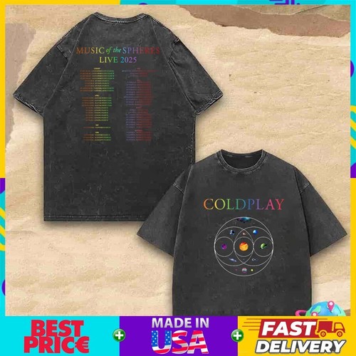 HOT! Coldplay Music Of The Spheres World Tour 2025 Concert T-Shirt Fan Gift | eBay