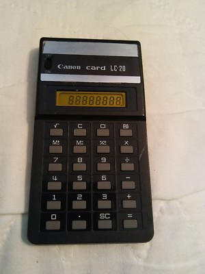 Vintage working 70s CANON Card LC-20 pocket Calculator 2XAA bat's ...
