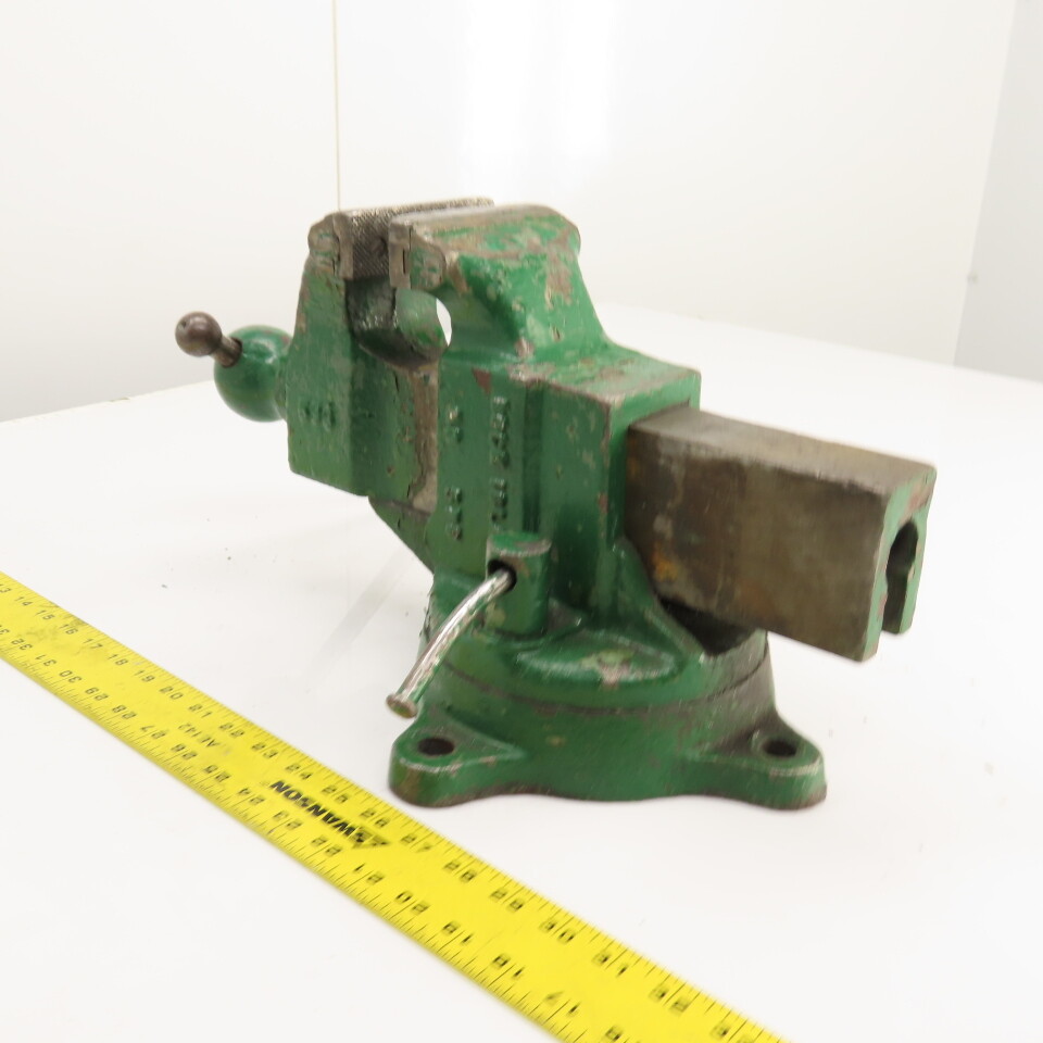 Rock Island 4" Jaws x 7" Open Heavy Duty Swivel Base Bench Vise USA ...