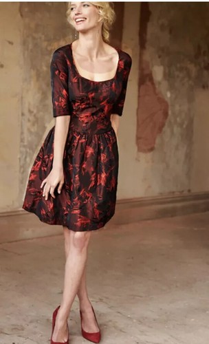 NWT Peruvian Connection Marilyn Party Festive Floral Lined Dress Red ...