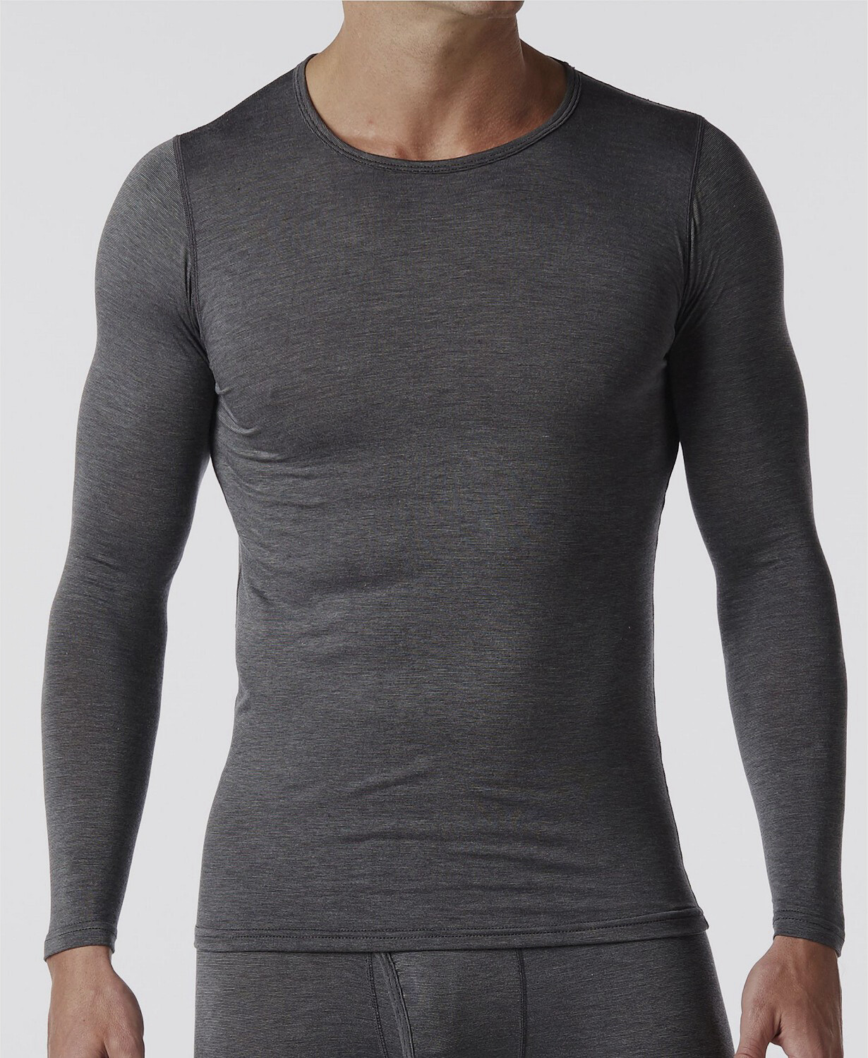 $46 Stanfield's HeatFX Men's Gray Crew-Neck Jersey Thermal Sweater T ...