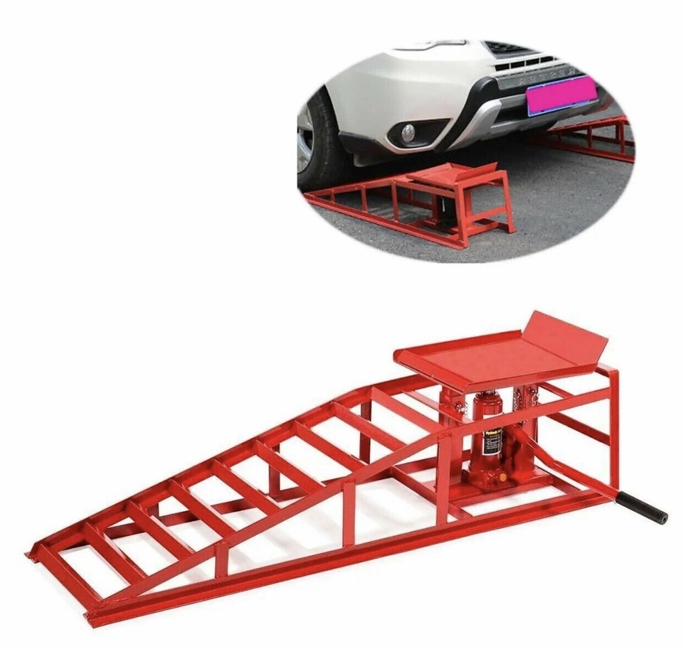 2 Pcs Heavy Duty Auto Car Truck Service Ramps Lifts Hydraulic Lift 5 ...