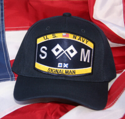 Signalman SM RATING HAT CAP PATCH PIN UP USS USN ENLISTED US NAVY SIGS ...