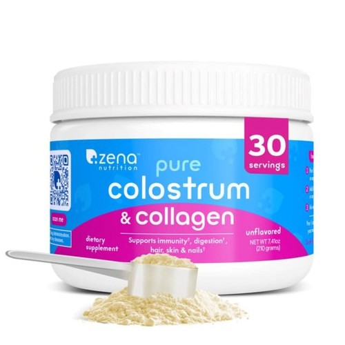 Zena Nutrition Bovine Colostrum & Collagen Powder Supplement for Gut ...