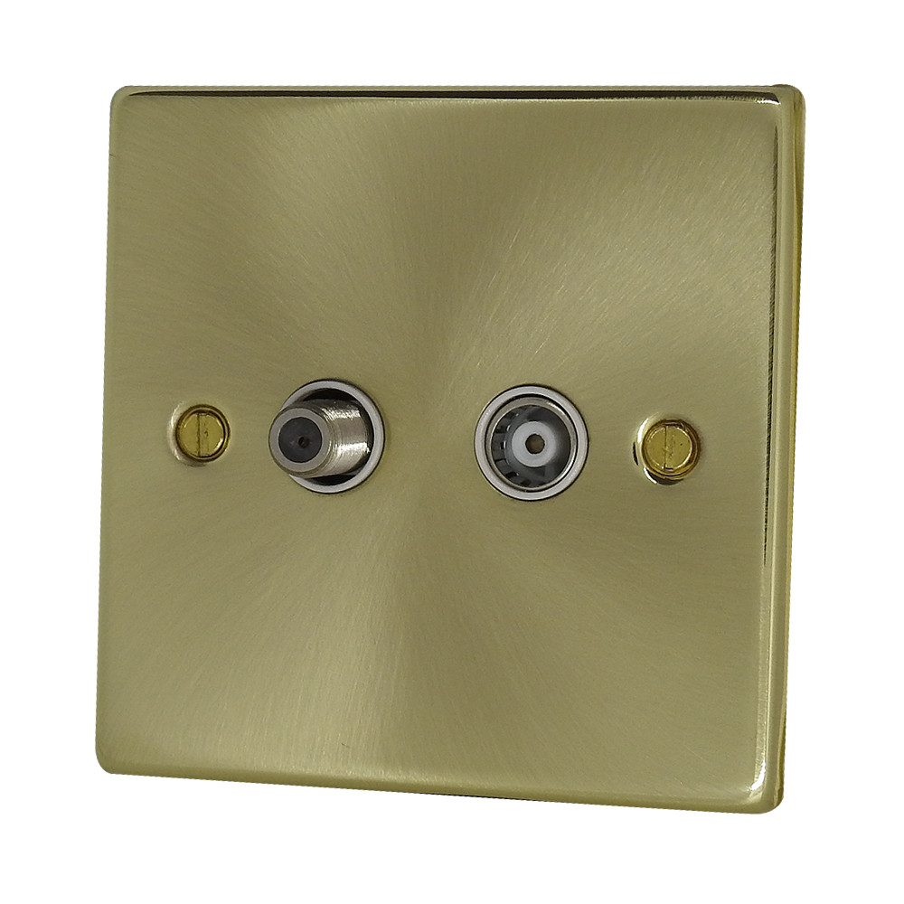 Satin Brushed Brass Light Switches & Plug Sockets - Sleek Modern Finish ...