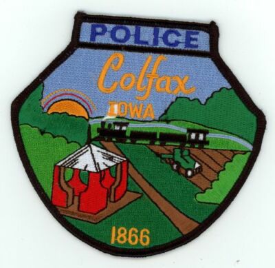 IOWA IA COLFAX POLICE NICE SHOULDER PATCH SHERIFF TRAIN GOING RIGHT TO ...