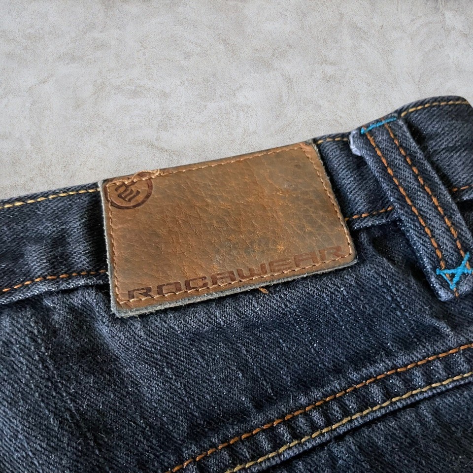 Vintage Y2K Rocawear Black Logo Jeans Size 42 Fits True 38x32 Baggy ...