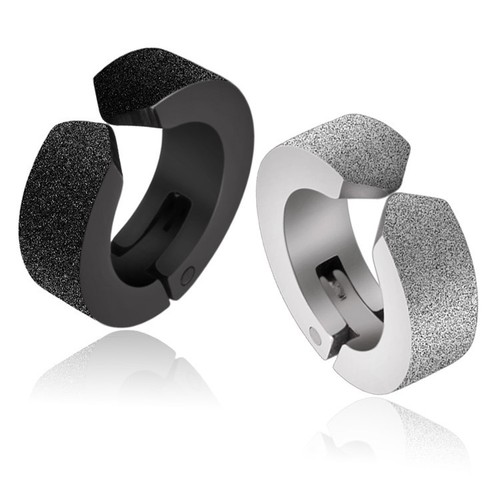 1 pc Men Women Earring No Piercing Surgical Titanium Steel Dull Polish ...