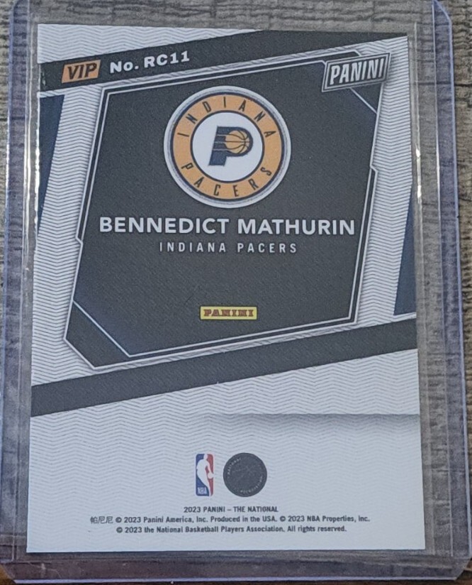 Benedict Mathurin 2023 Panini The National Gold Pack Rookie Card ...