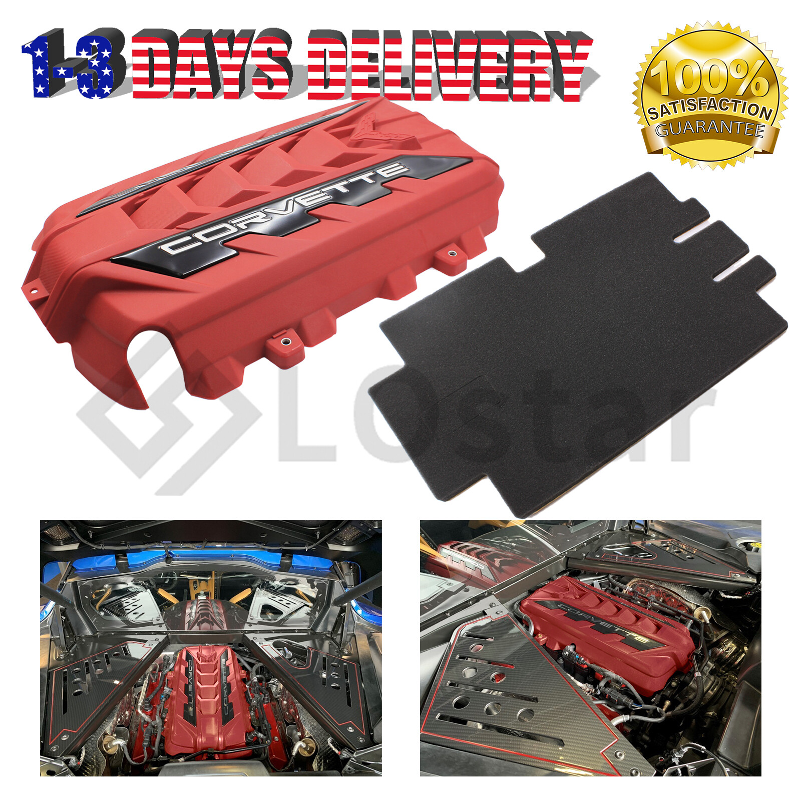 Matte Edge Red Engine Cover 12699318 For 2020-2023 Chevrolet C8 ...