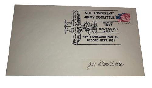 General J. H. Doolittle Signed First Envelope Cover New ...