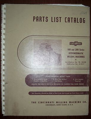 Cincinnati Parts List for 100 & 200 Series Machines | eBay