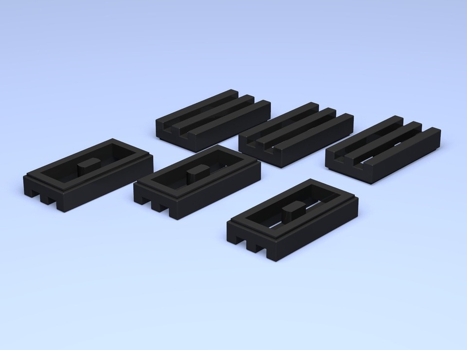 50 x LEGO 2412b Black Tile, Modified 1 x 2 Grille with Bottom Groove ...
