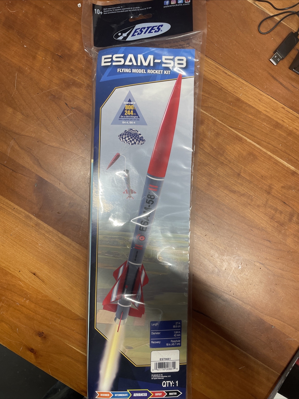 Estes #0661 Esam-58 Flying Model Rocket Built Never Flown Uses 18mm ...